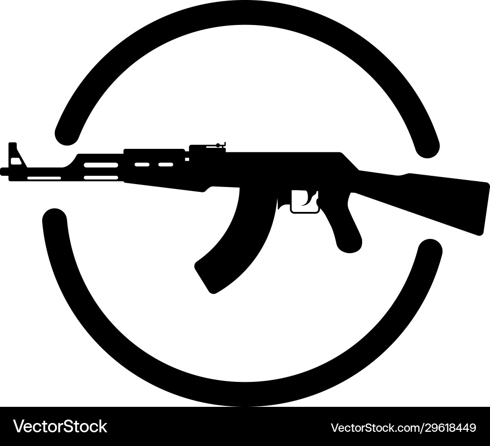 AK-47 Emblem - Assault Rifle Icon Royalty Free Vector Image