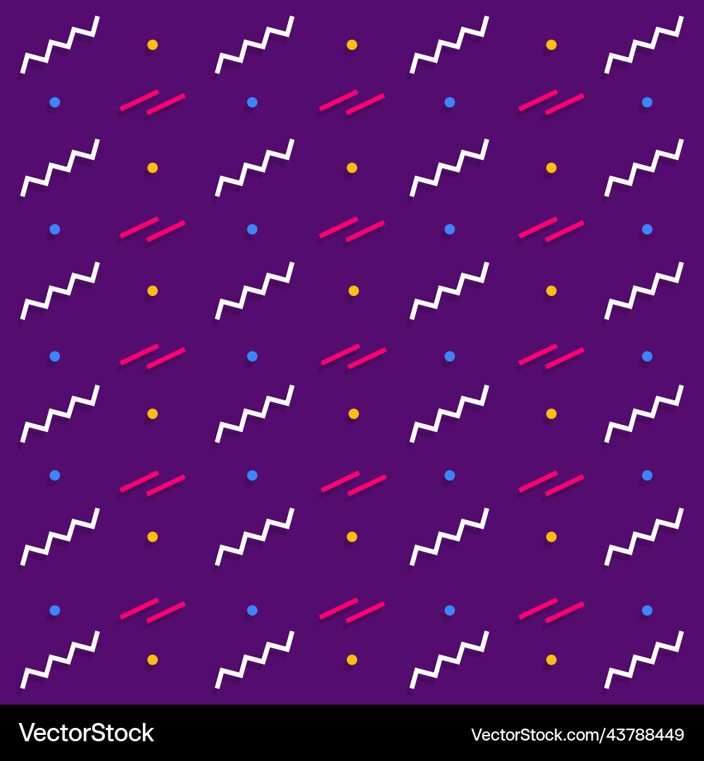 Bright Geometric Memphis Pattern Royalty Free Vector Image