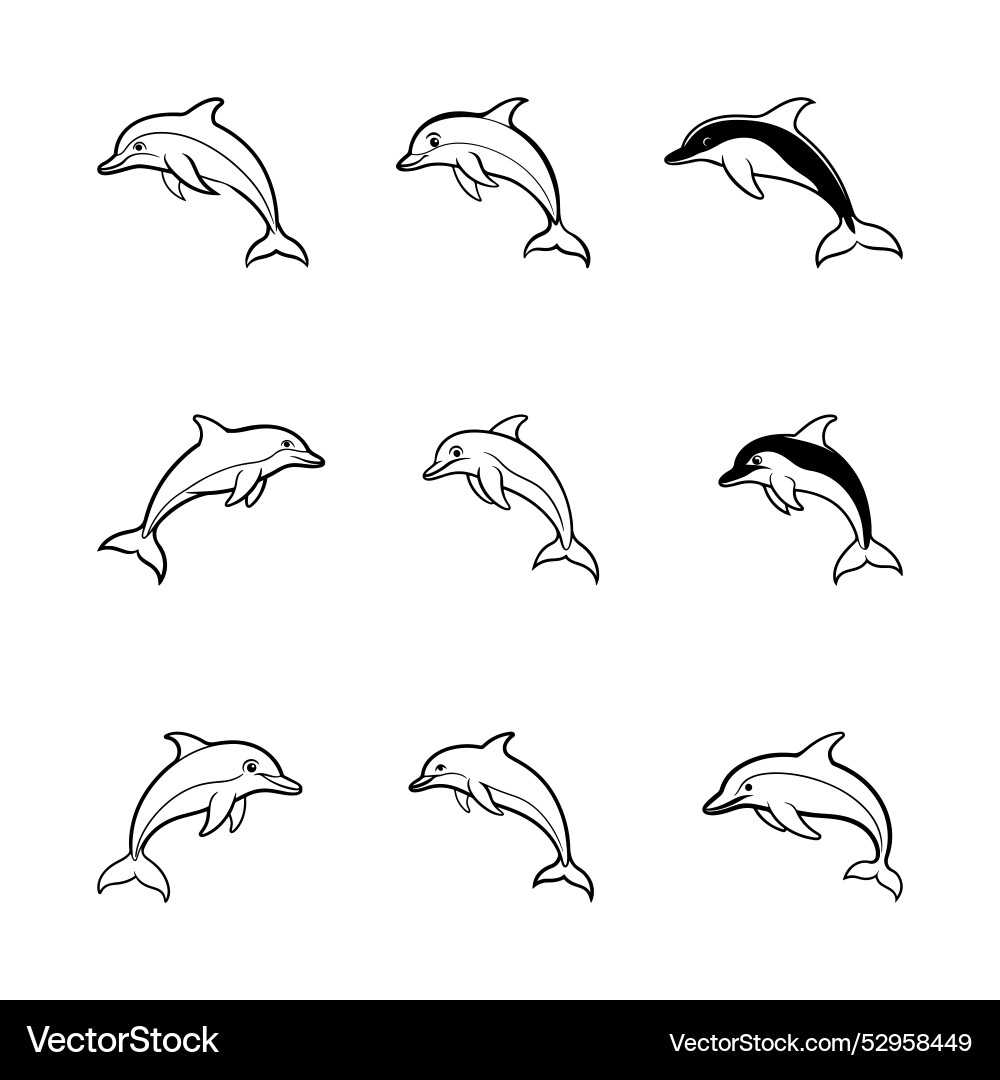 Graceful dolphin jumping Royalty Free Vector Image