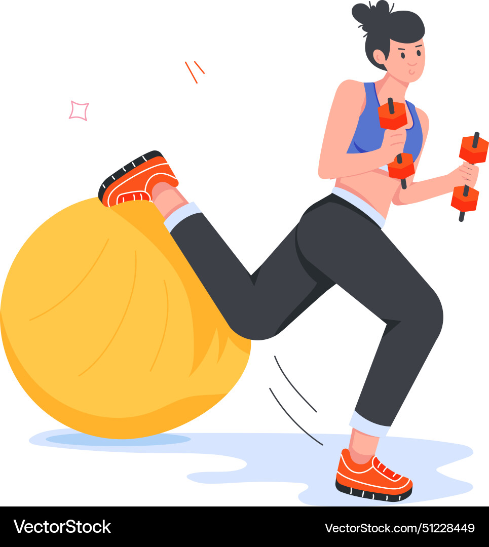 Gym and fitness flat mini Royalty Free Vector Image