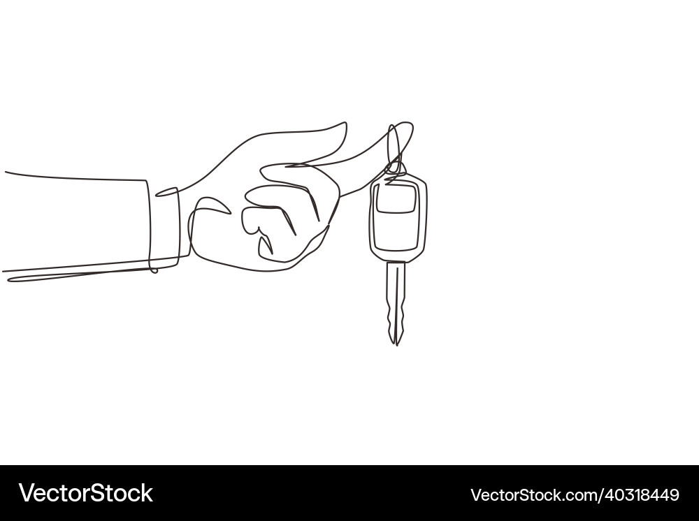 Hand Holding Car Key Royalty Free Vector Image