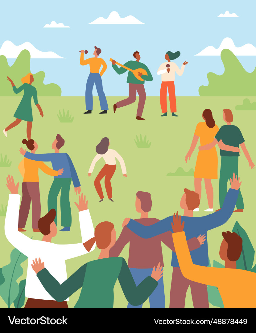 In flat cartoon simple style with characters Vector Image