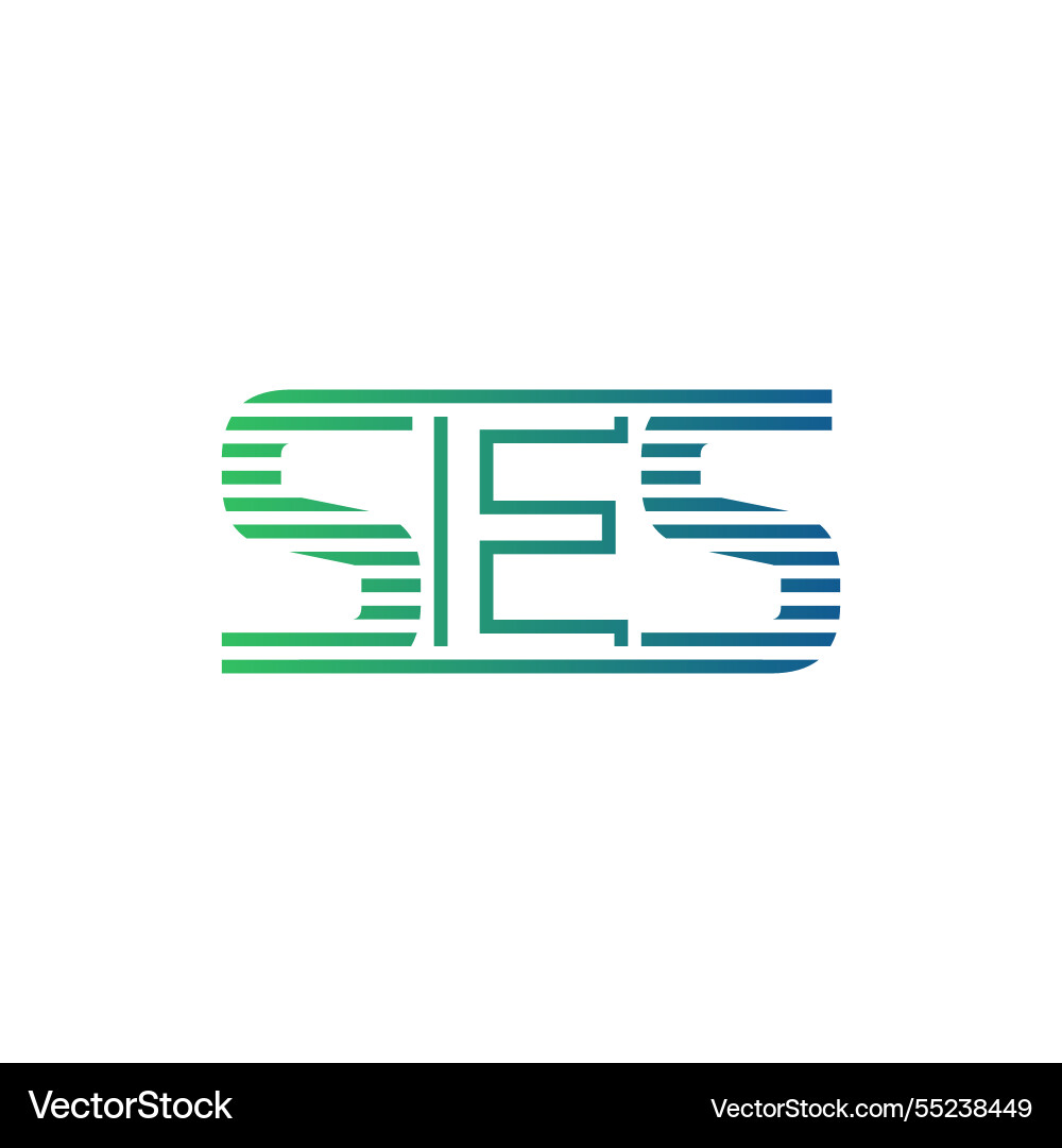 Modern ses logo design letter minimalist Vector Image