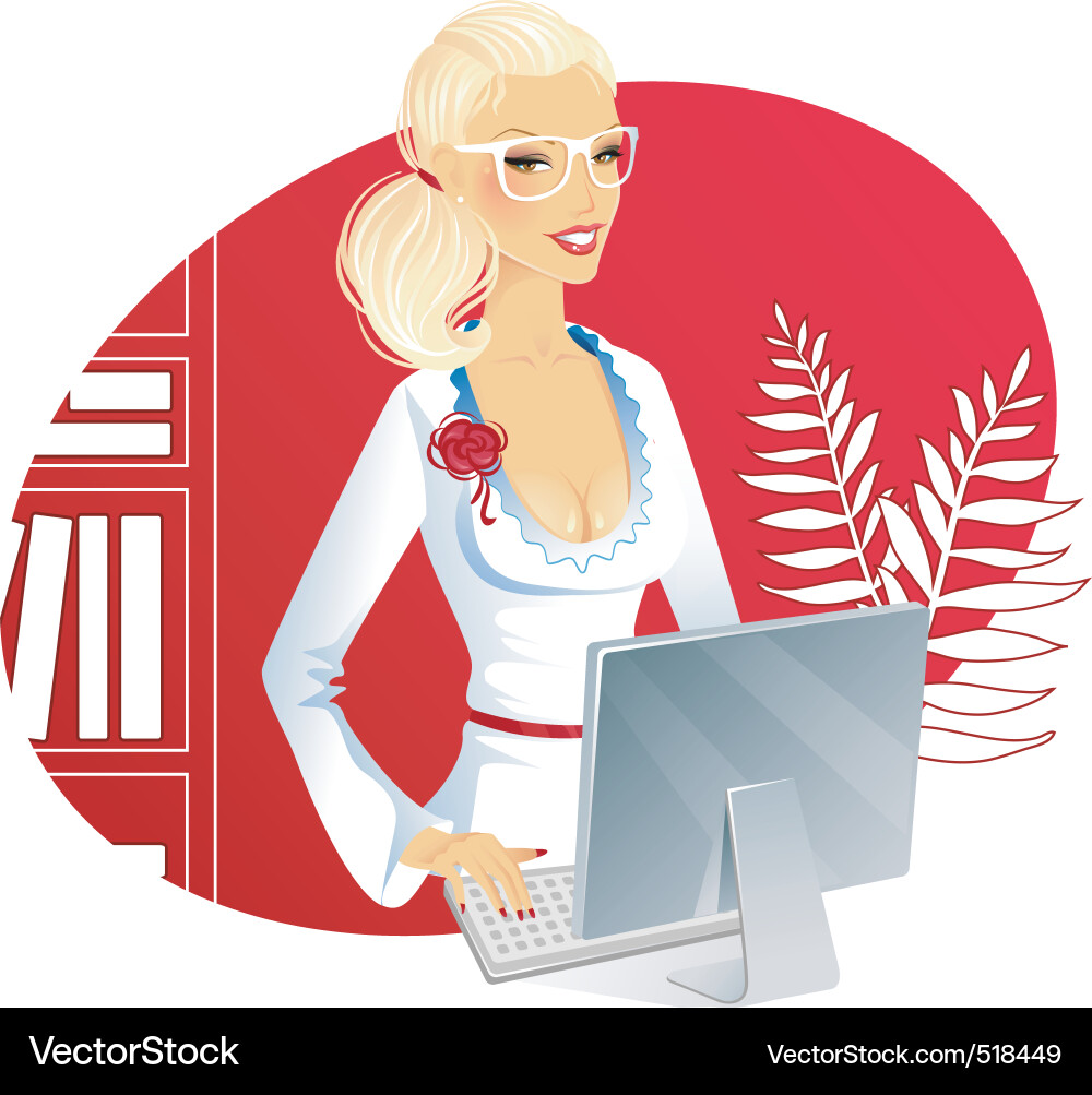 Office woman Royalty Free Vector Image - VectorStock