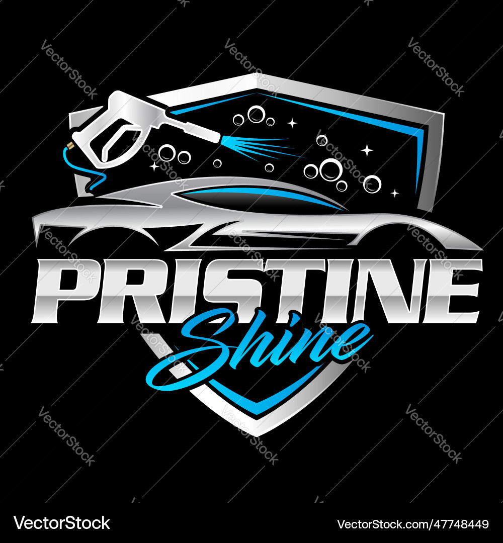Pristine shine and automotive detailing repair Vector Image