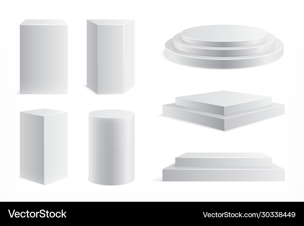 Realistic podium square shape showroom pedestal Vector Image