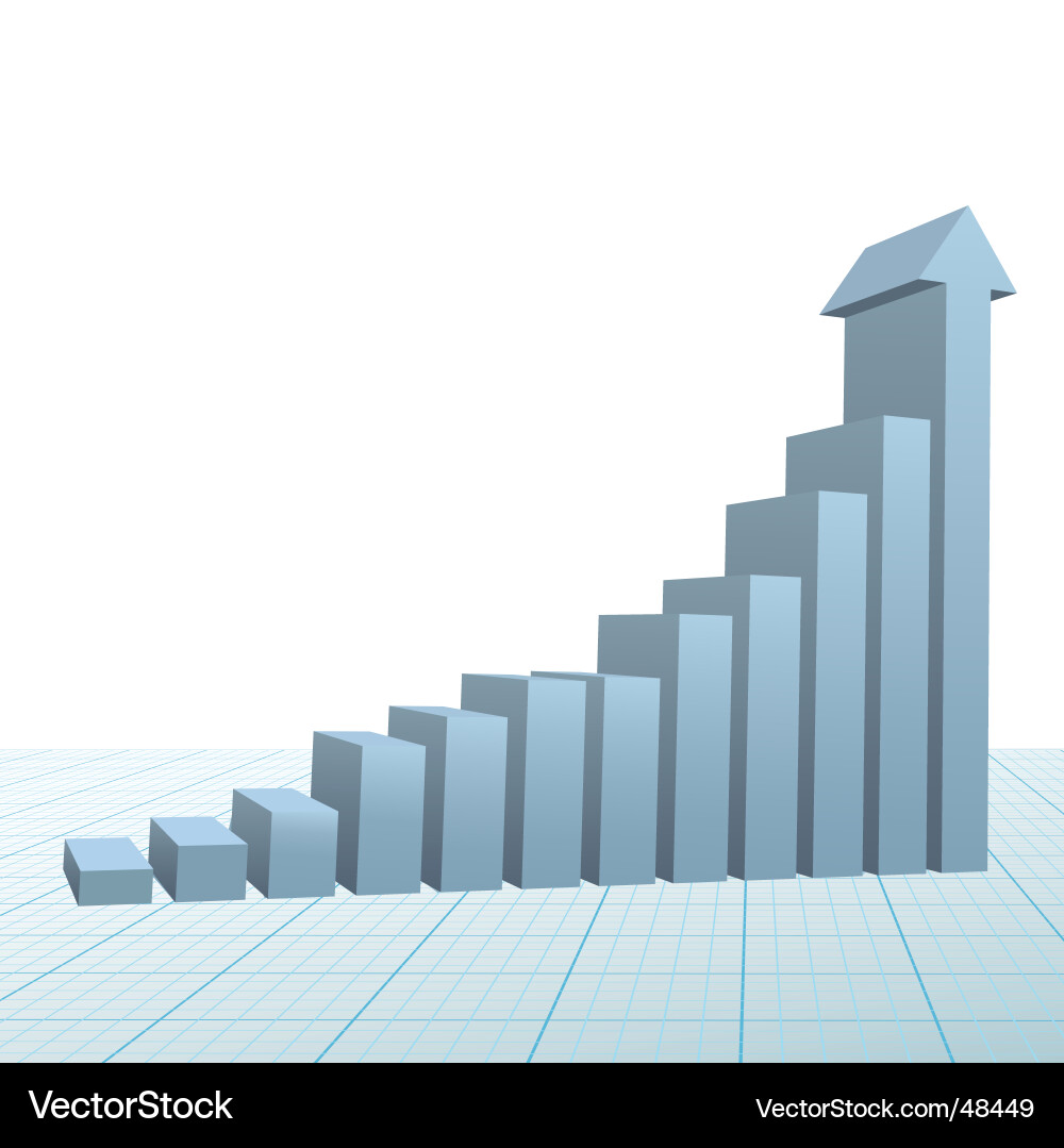 Rising Progress Bar Chart Royalty Free Vector Image