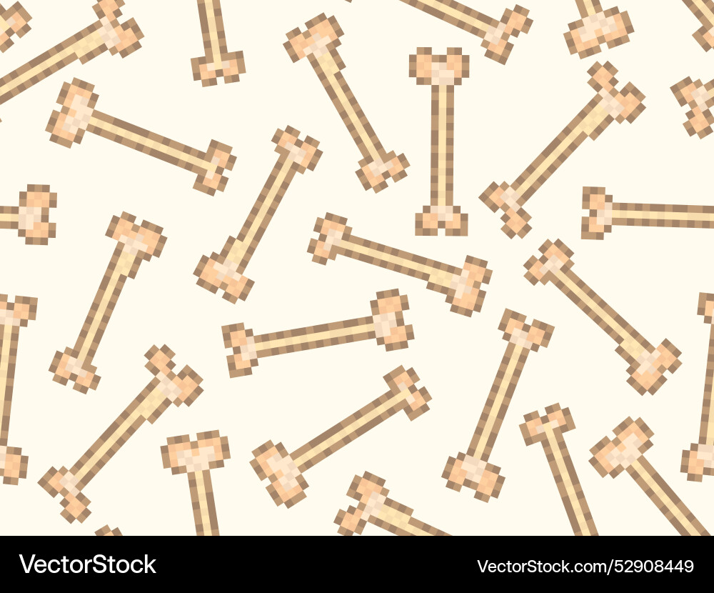 Seamless pattern of pixel bones halloween pattern Vector Image