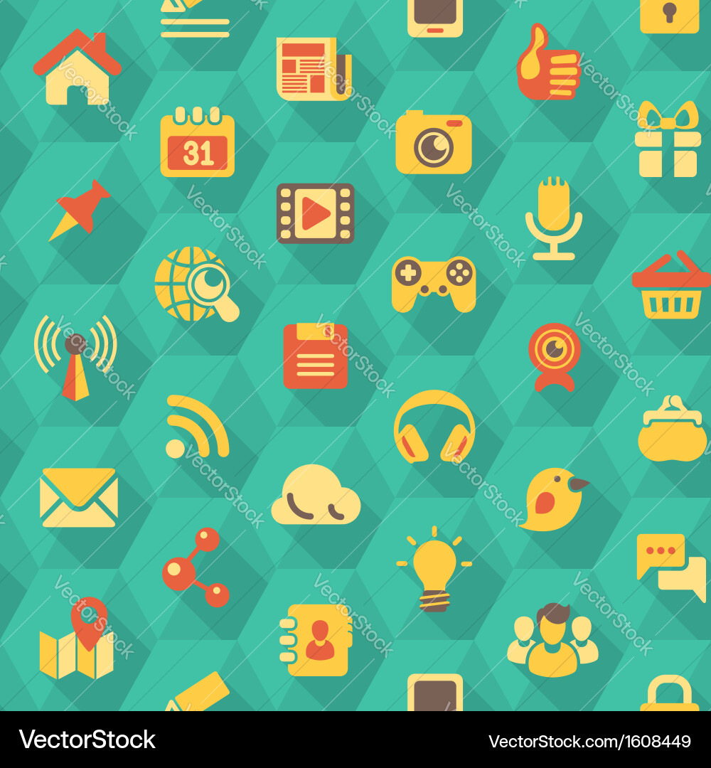 Social networking hexagon pattern Royalty Free Vector Image