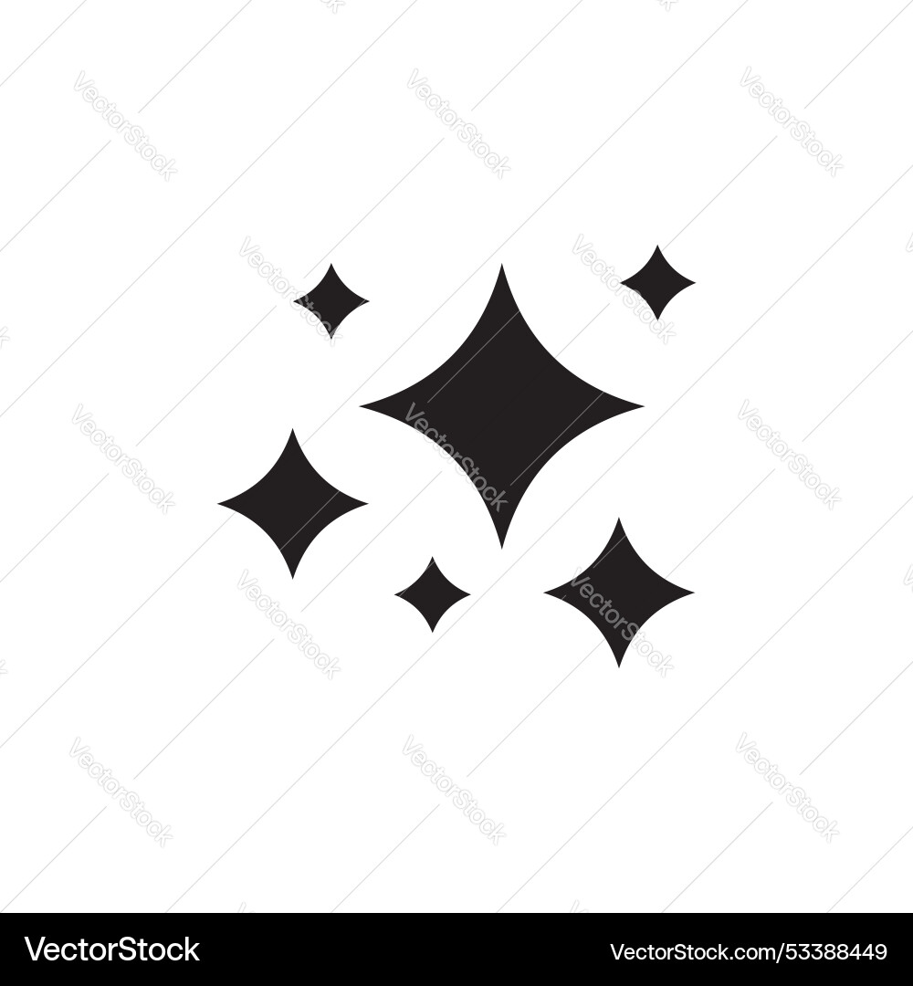 Sparkles icon set glitter shine spark symbol Vector Image