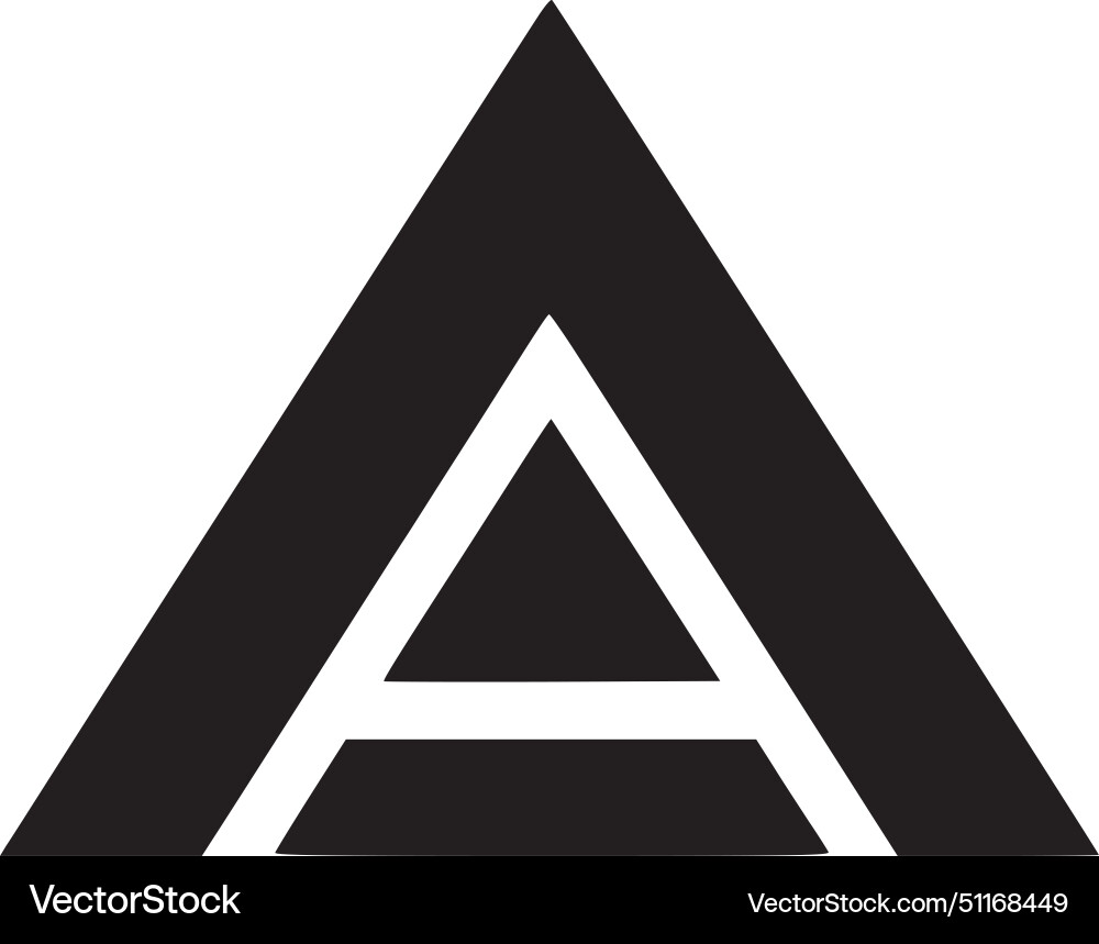 Triangle - black and white Royalty Free Vector Image