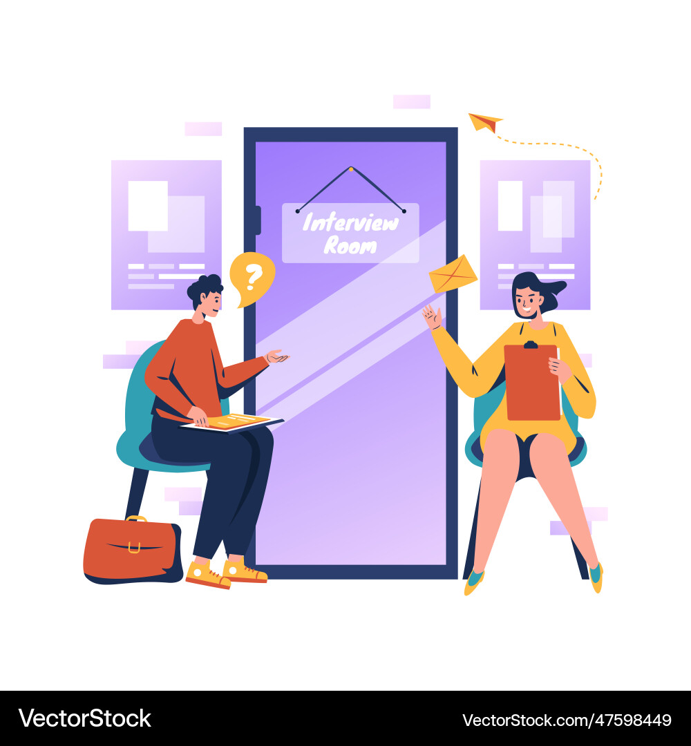Waiting for a job interview Royalty Free Vector Image