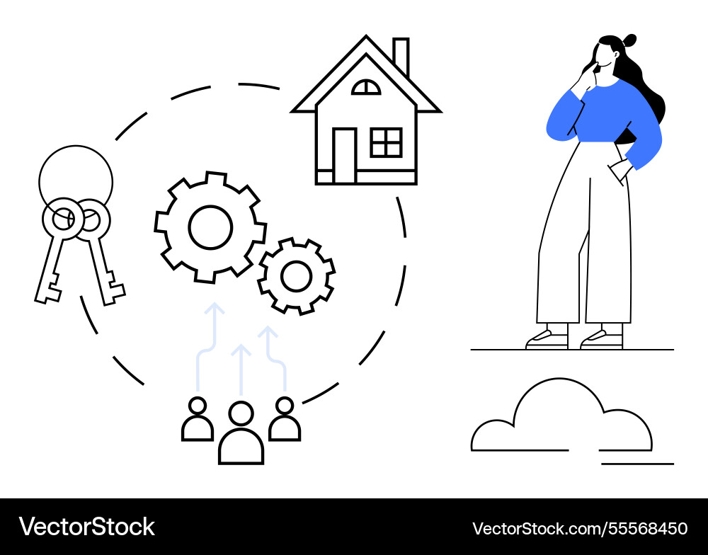 Conceptual visualization of home ownership Vector Image