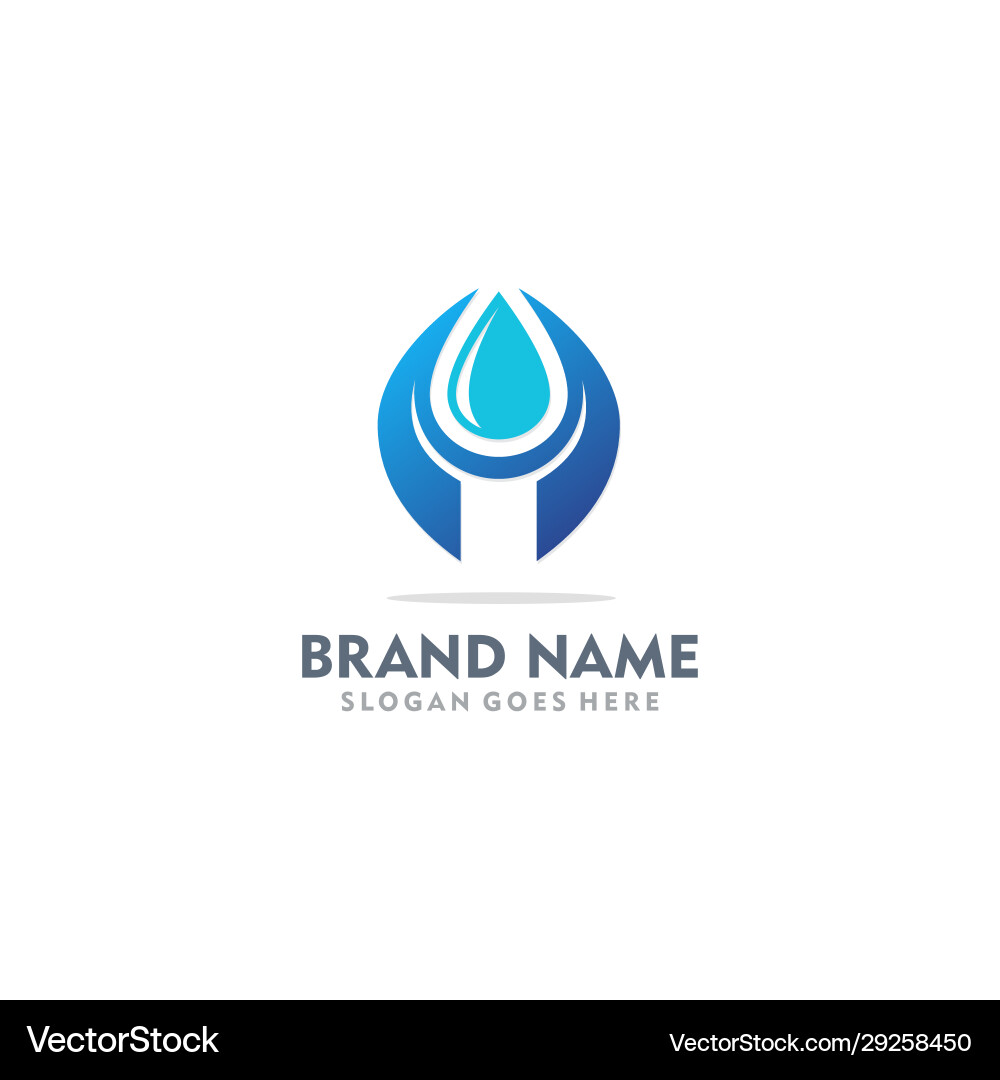 Droplet blue water cool logo Royalty Free Vector Image