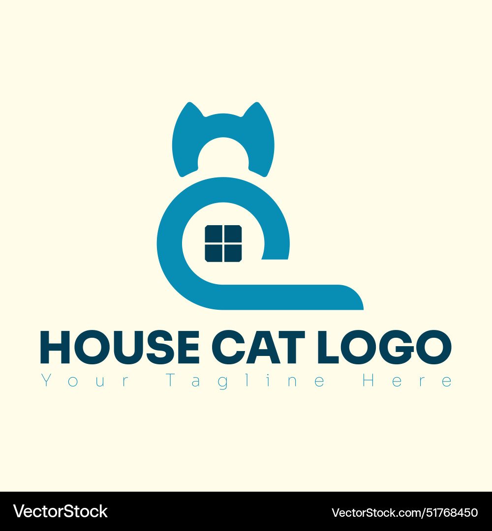 House cat logo design template Royalty Free Vector Image