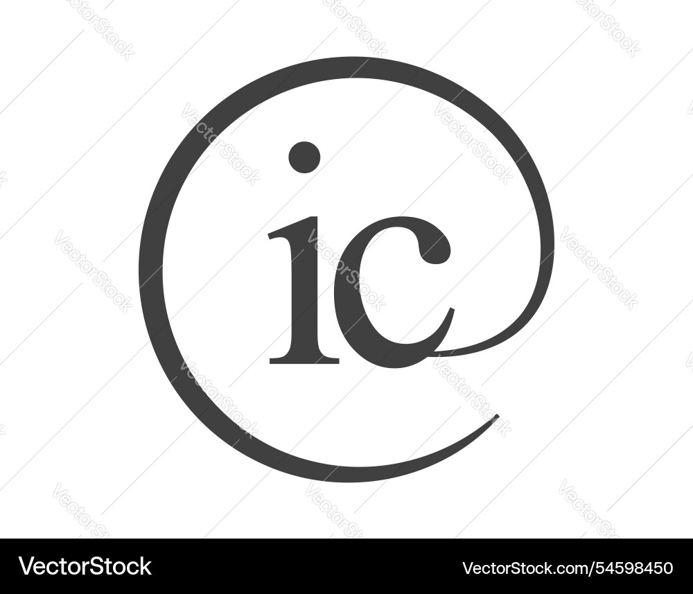Ic logo from two letter with circle shape email Vector Image