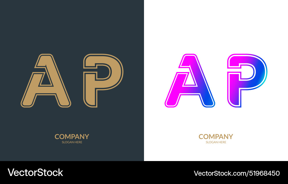 Letter ap logo template design Royalty Free Vector Image