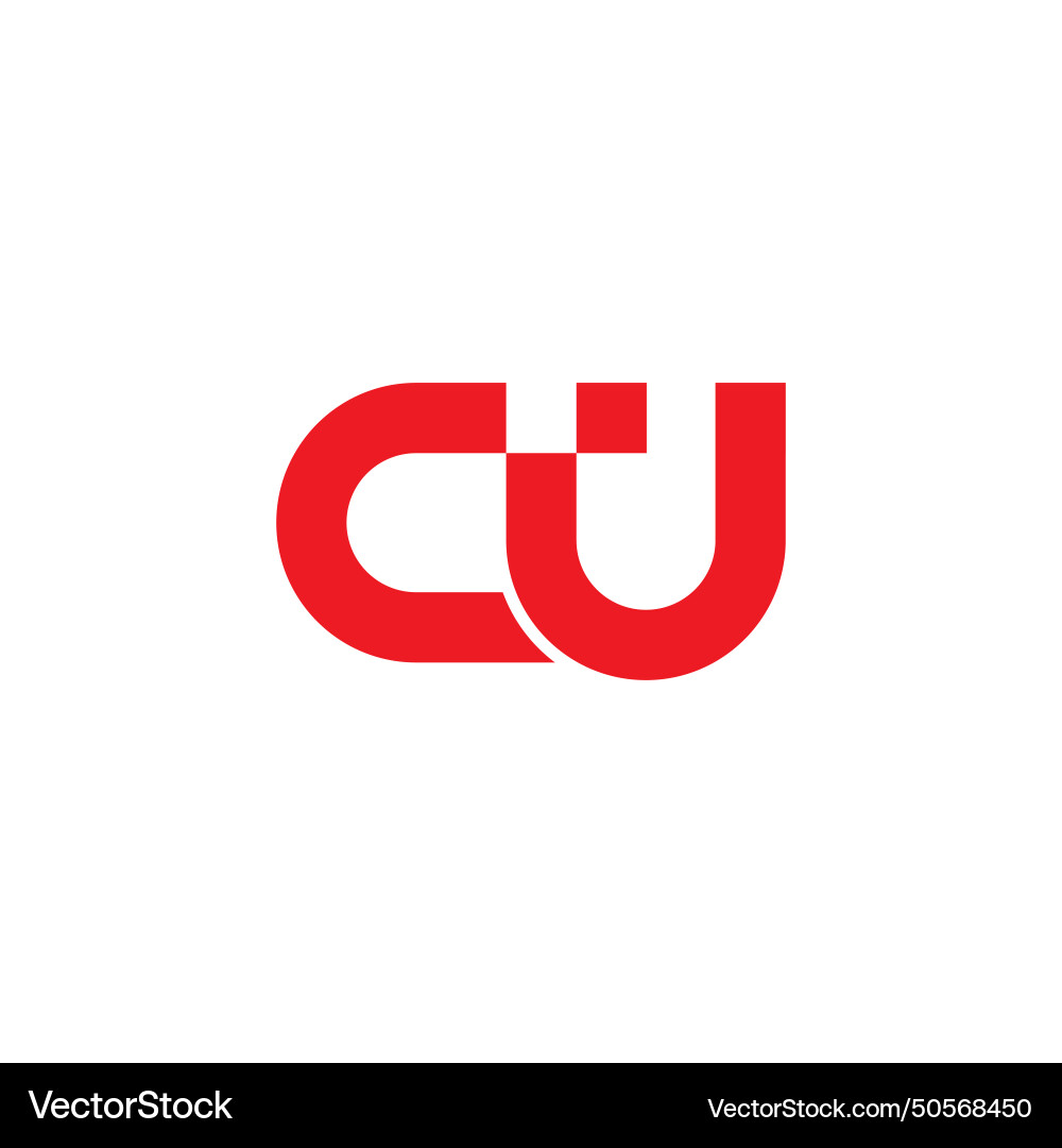 Letter cj dot pixel geometric line logo Royalty Free Vector