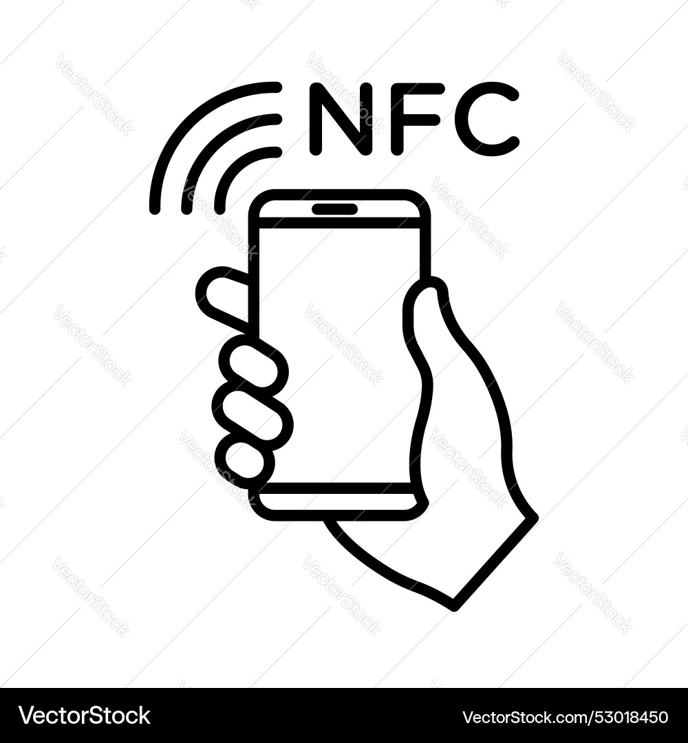 Nfc communication icon set smartphone contactless Vector Image