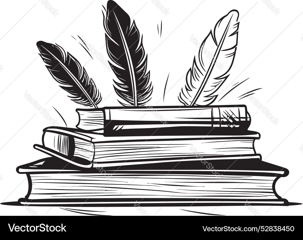 Scholars scribe emblematic logo design literary Vector Image