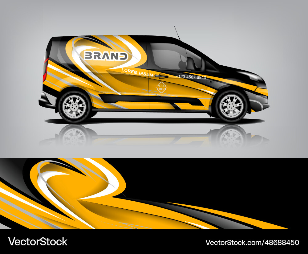 Van wrap design sticker and decal Royalty Free Vector Image