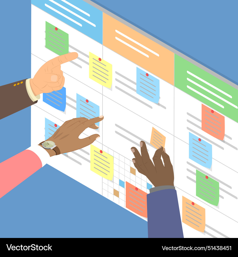 3d isometric flat of scrum Royalty Free Vector Image