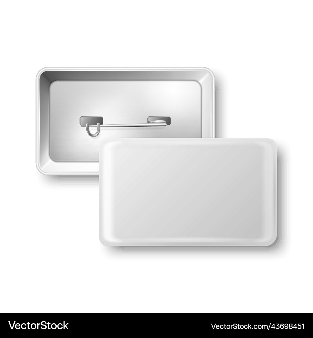 3d realistic rectangular white metal Royalty Free Vector