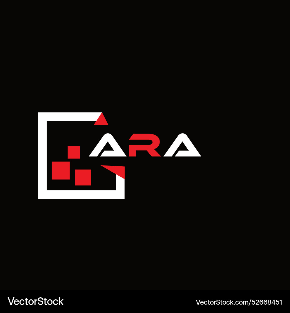 Ara creative minimalist letter logo unique Vector Image