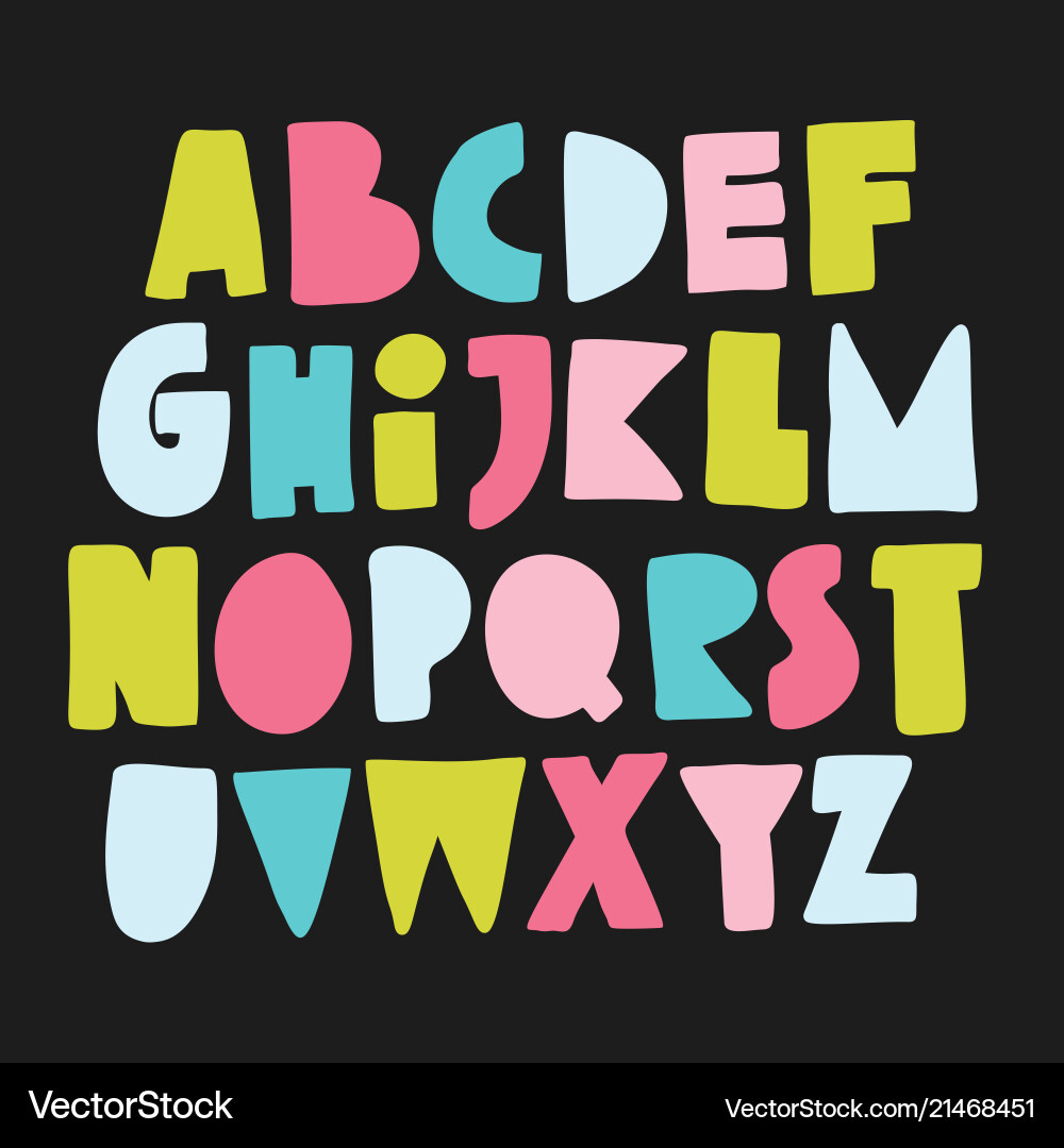Hand Drawn Alphabet Set Royalty Free Vector Image