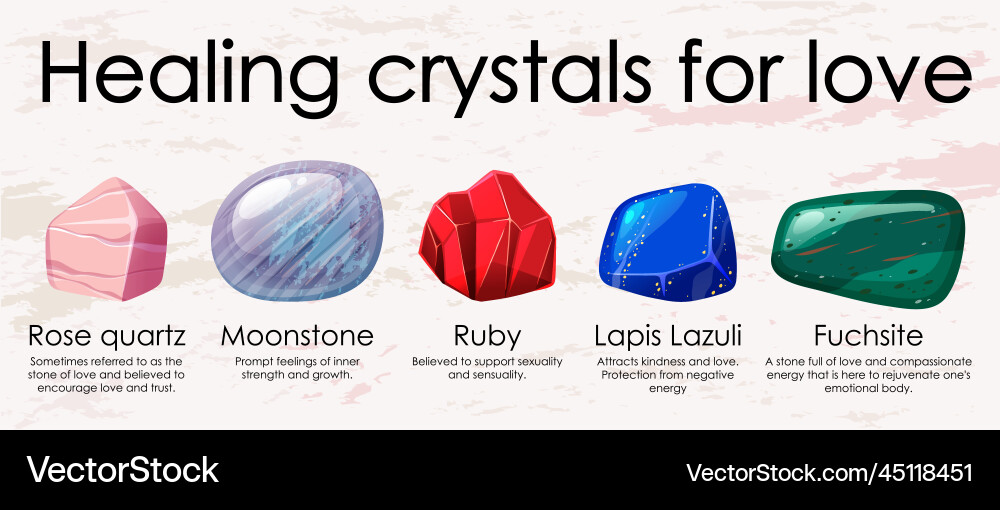Love & Healing Crystals Collection Royalty Free Vector
