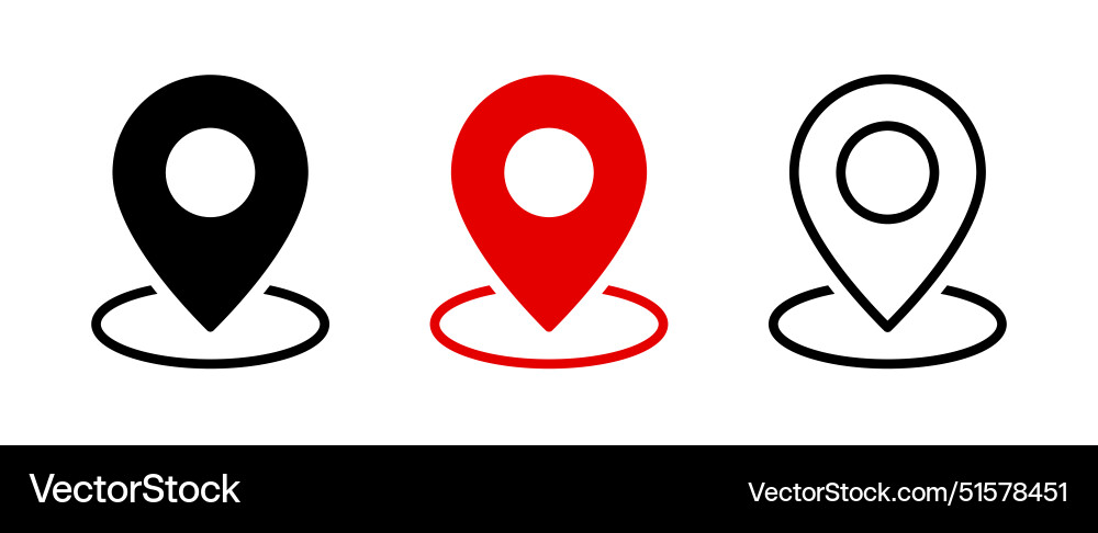 Modern Map Pin Icons - Standort Markers Lizenzfreier Vektor