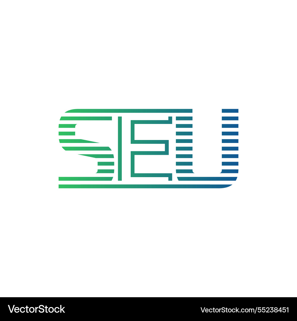 Modern seu logo design letter minimalist Vector Image