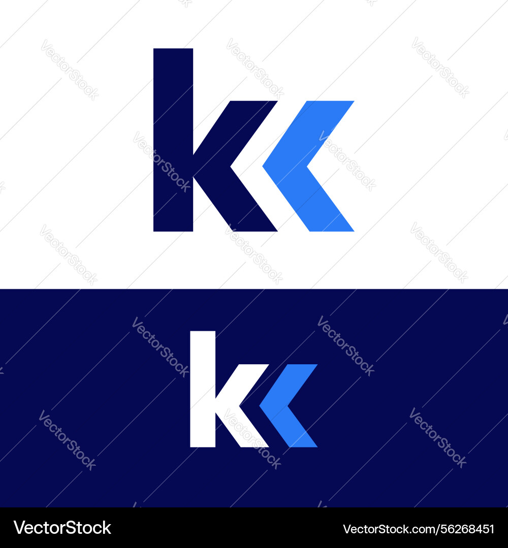 Modern style letter k logo design Royalty Free Vector Image