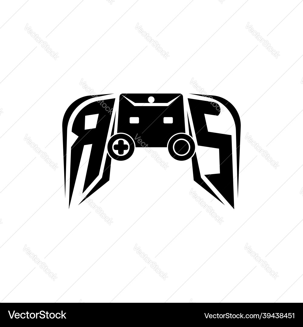 Rs monogram esports console Royalty Free Vector Image