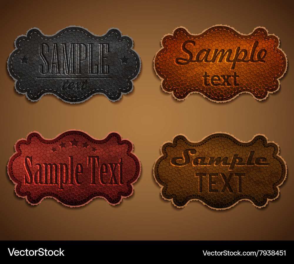 Set Leder Etiketten Lizenzfreies Vektorbild - VectorStock
