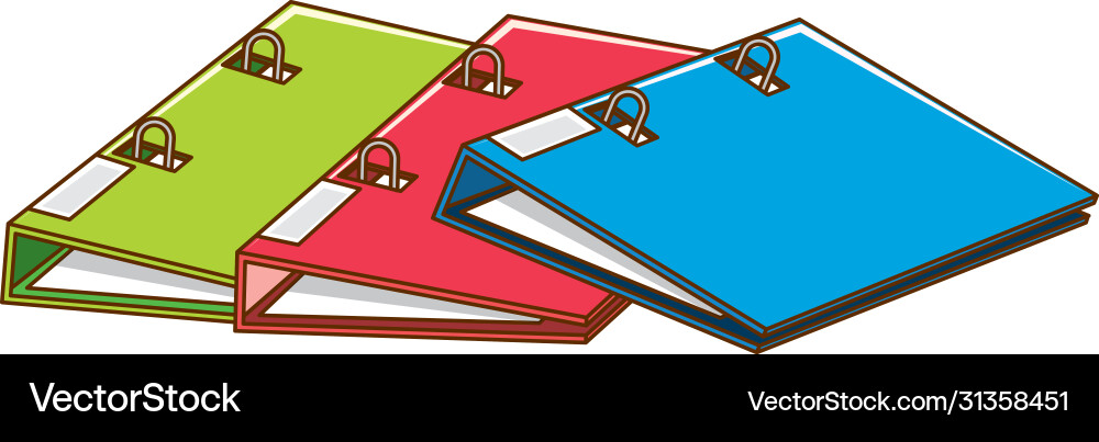 Three folders on white background Royalty Free Vector Image