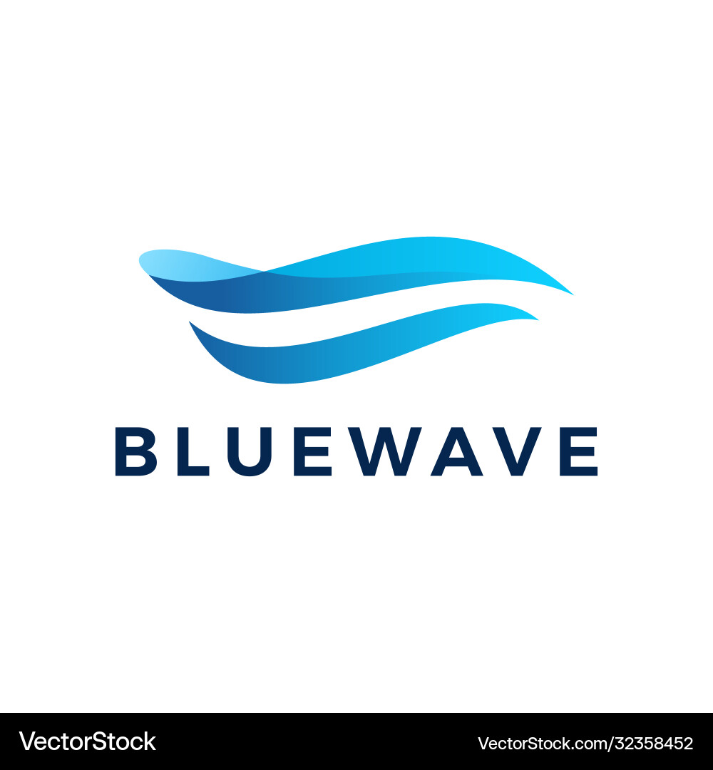 Blue wave water ocean logo icon Royalty Free Vector Image