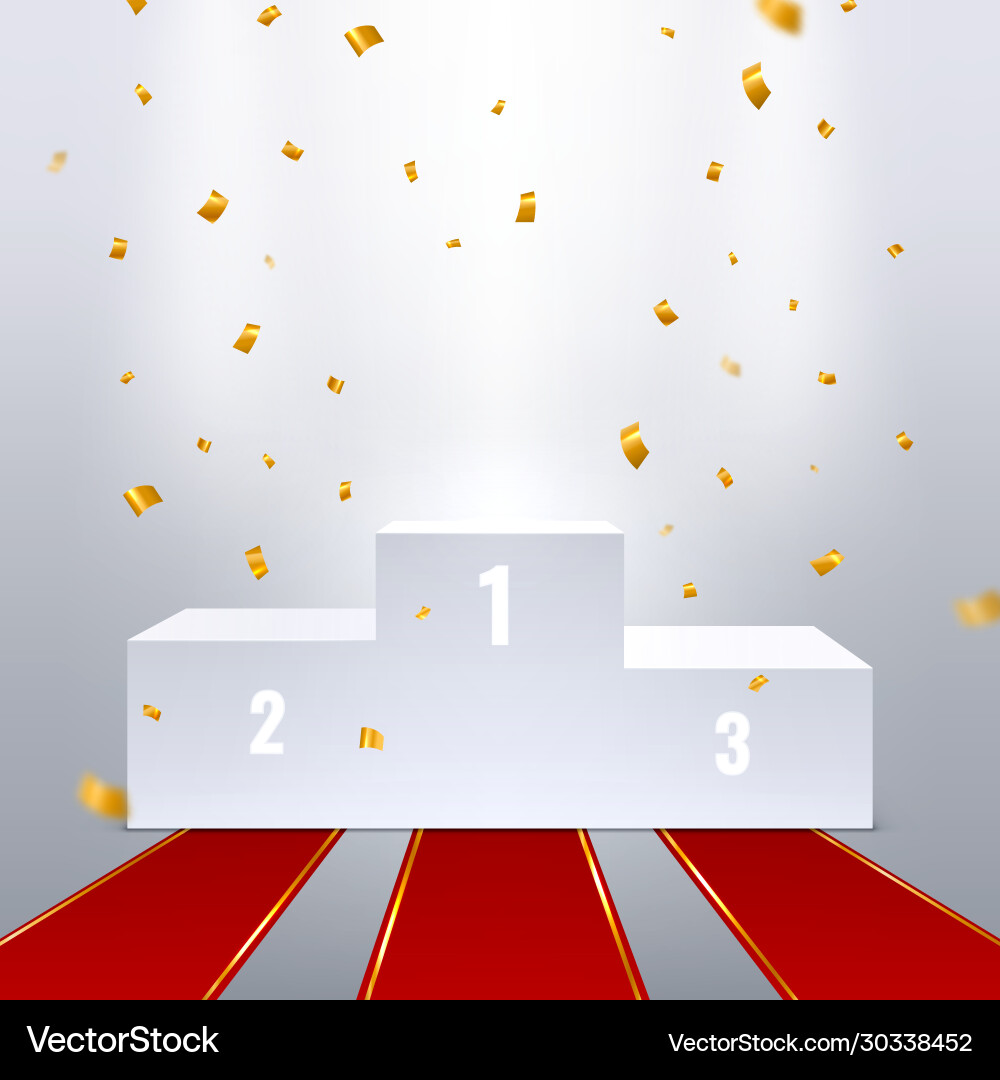 Champion Podium Winner Ceremony Royalty Free Vector Image