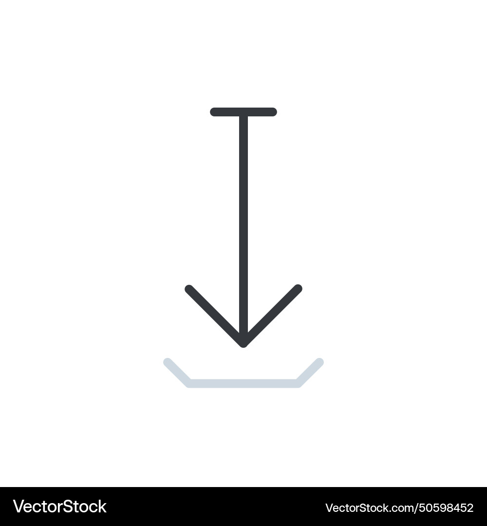 Down key icon arrow isolated on white Royalty Free Vector