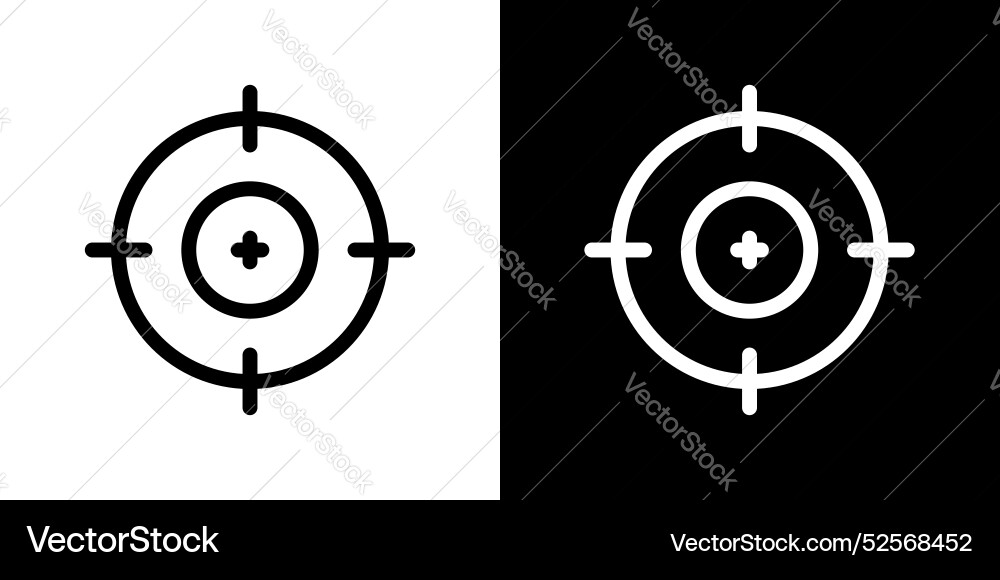 Gun target icon set on white background Royalty Free Vector