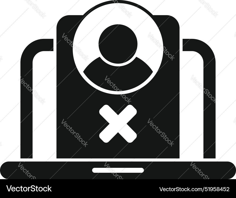 Laptop showing user account being deleted Vector Image