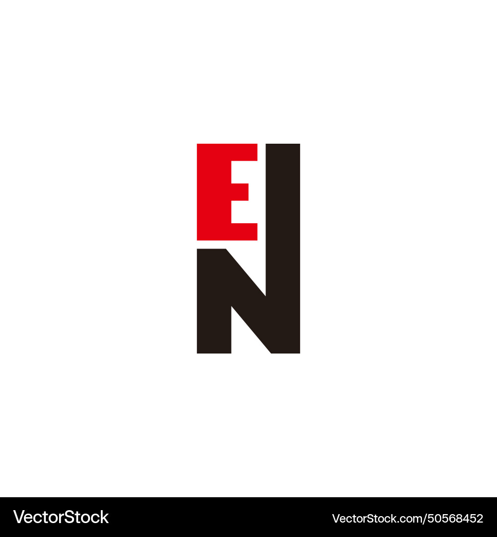 Letter en colorful linked tall font logo Vector Image
