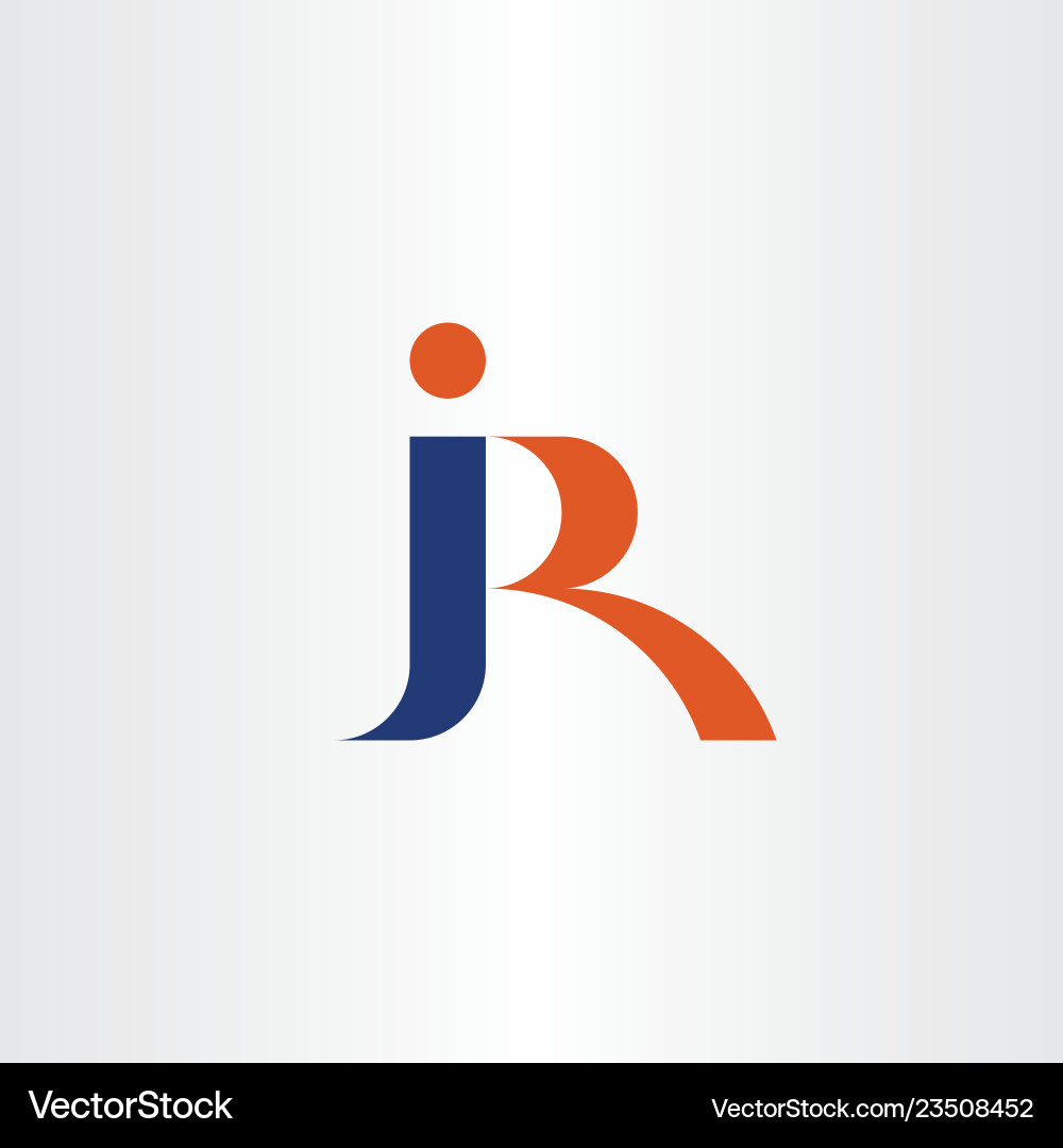 Letter j and r jr combination logo icon logotype Vector Image