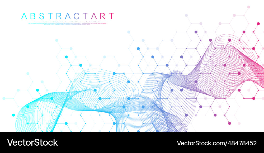 Molecular abstract structure and genetic Vector Image