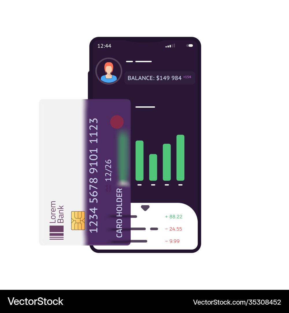 Phone and finace app Royalty Free Vector Image