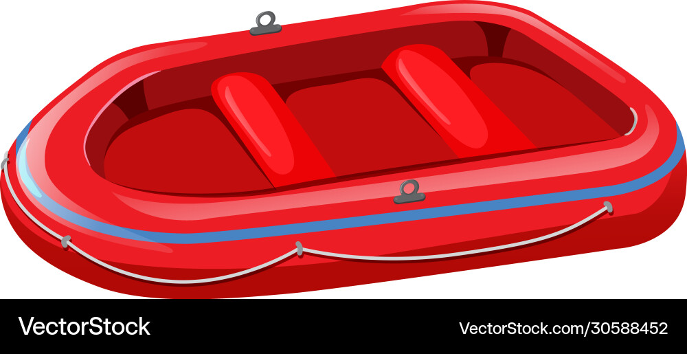 Red rubber boat on white background Royalty Free Vector