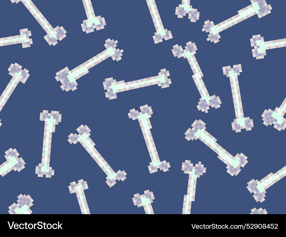 Seamless pattern of pixel bones halloween Vector Image