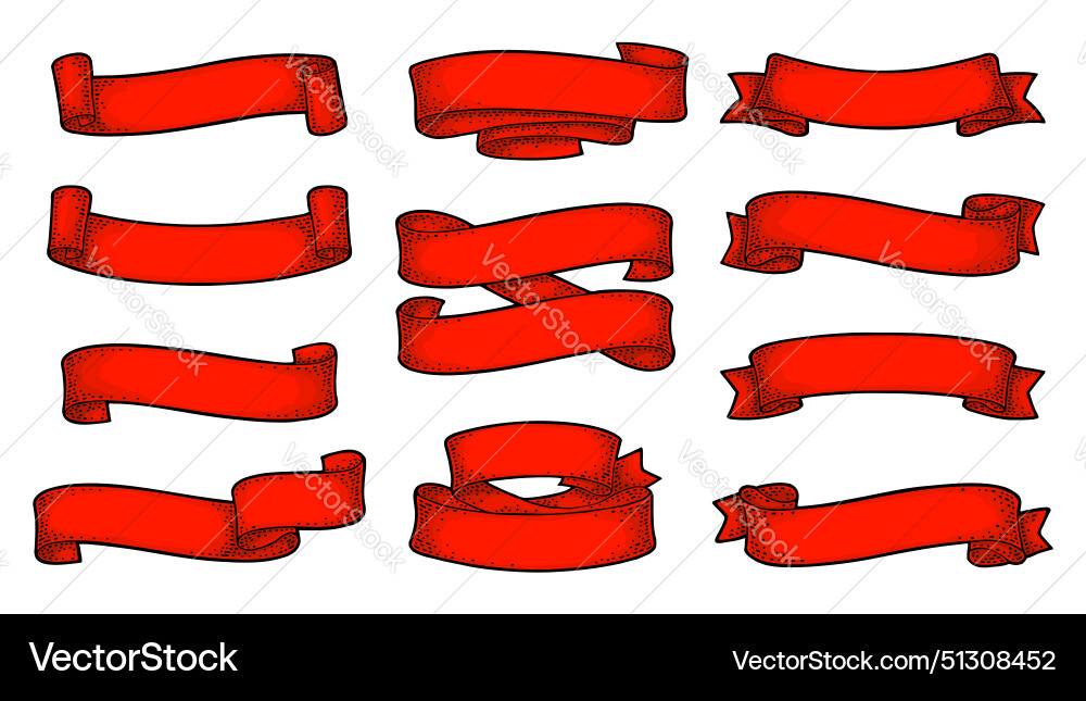 Set of ribbons isolated on white background Vector Image