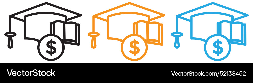 Tuition fee logo set collection for web app ui Vector Image