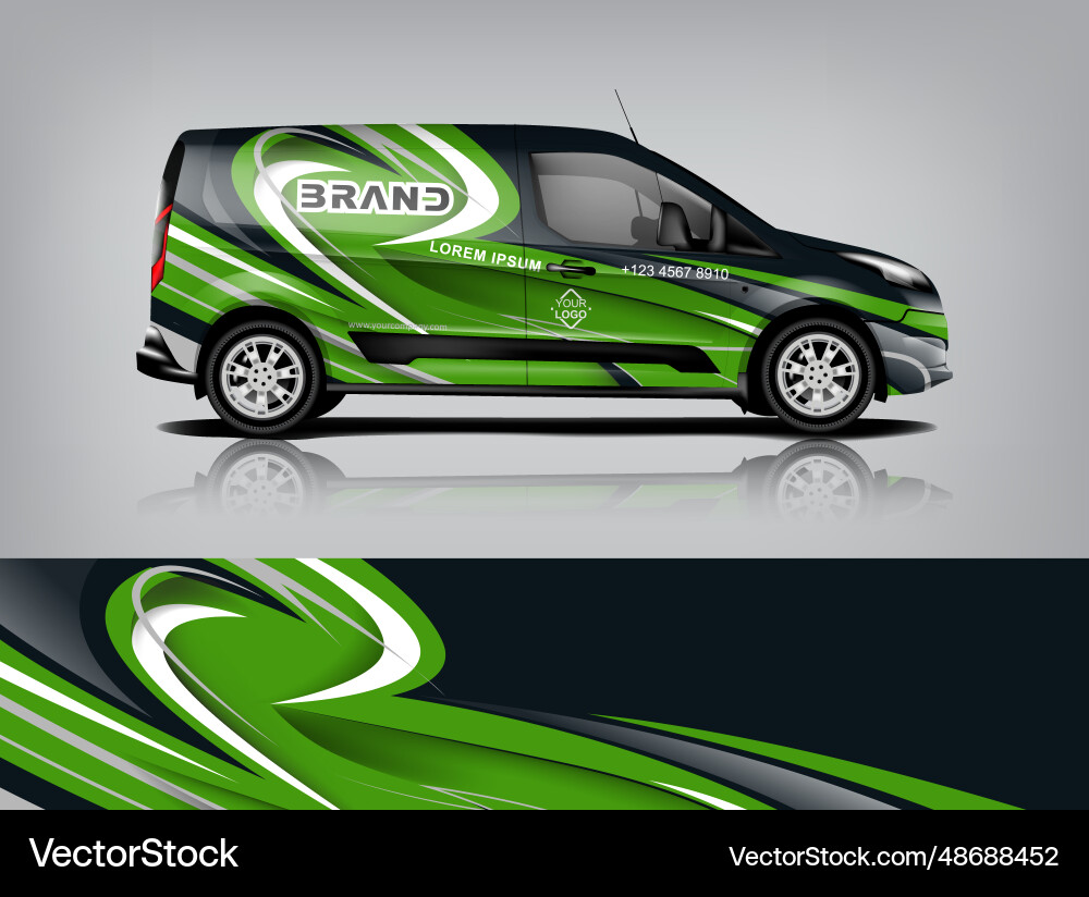 Van wrap design sticker and decal Royalty Free Vector Image